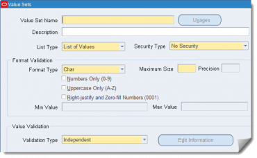 O que são Value Sets (Conjuntos de valores) do Oracle EBS